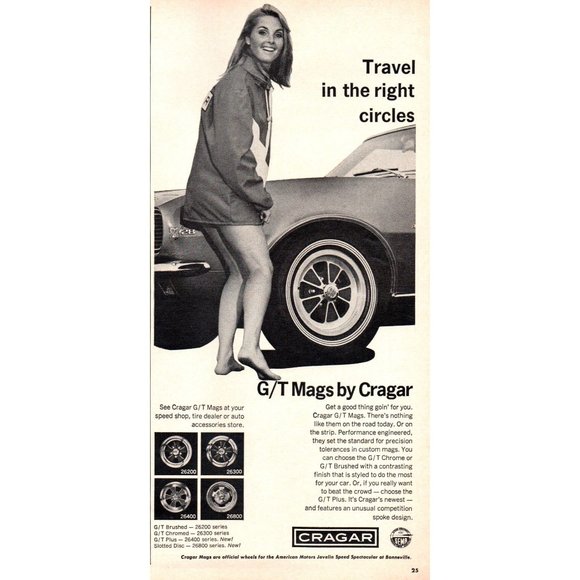 Cragar | Art | 968 Cragar Gt Mags Wheels Vintage Print Ad Z28 Z28 ...